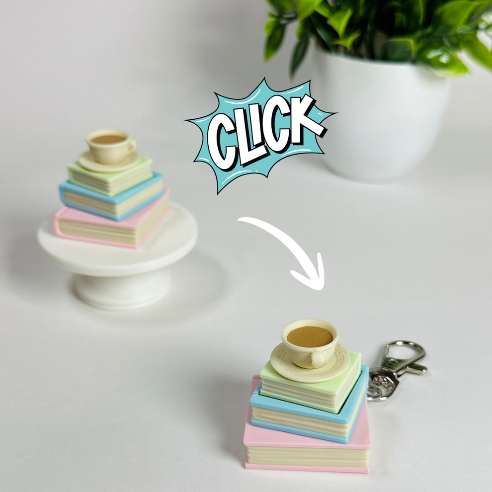 Book Stack Coffee | Keyboard Fidget | Click Fidget | 3D Printed Clicke ...